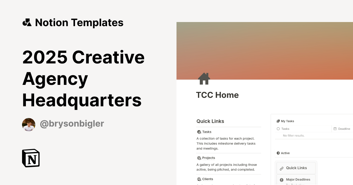 2025 Creative Agency Headquarters Template | Notion Marketplace