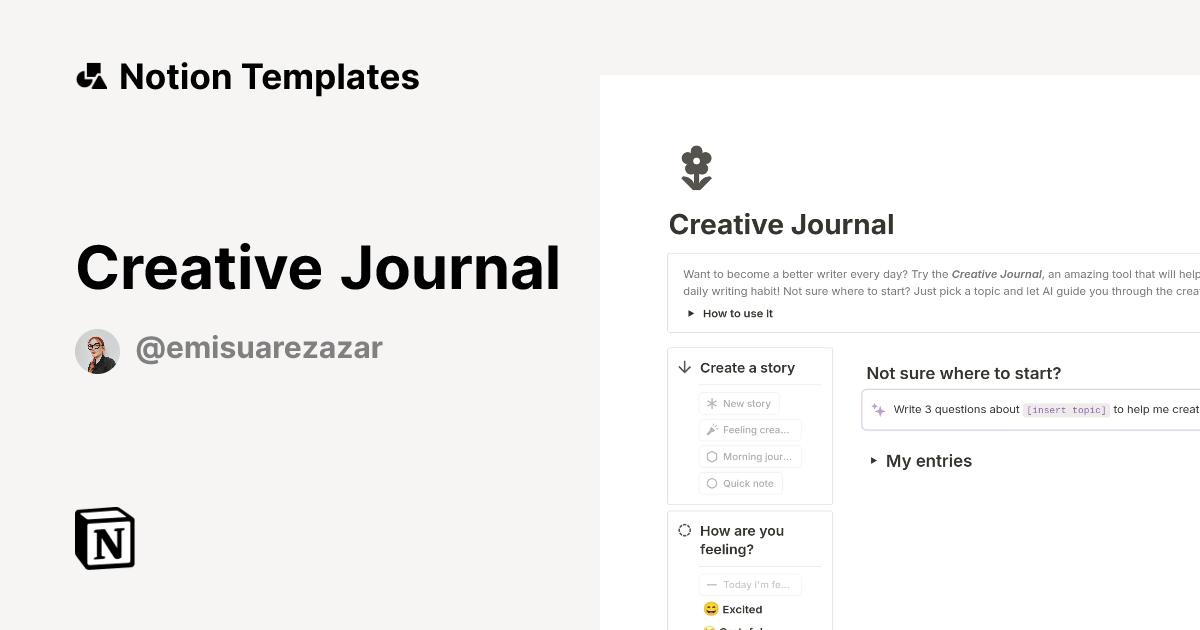 Creative Journal Template | Notion Marketplace