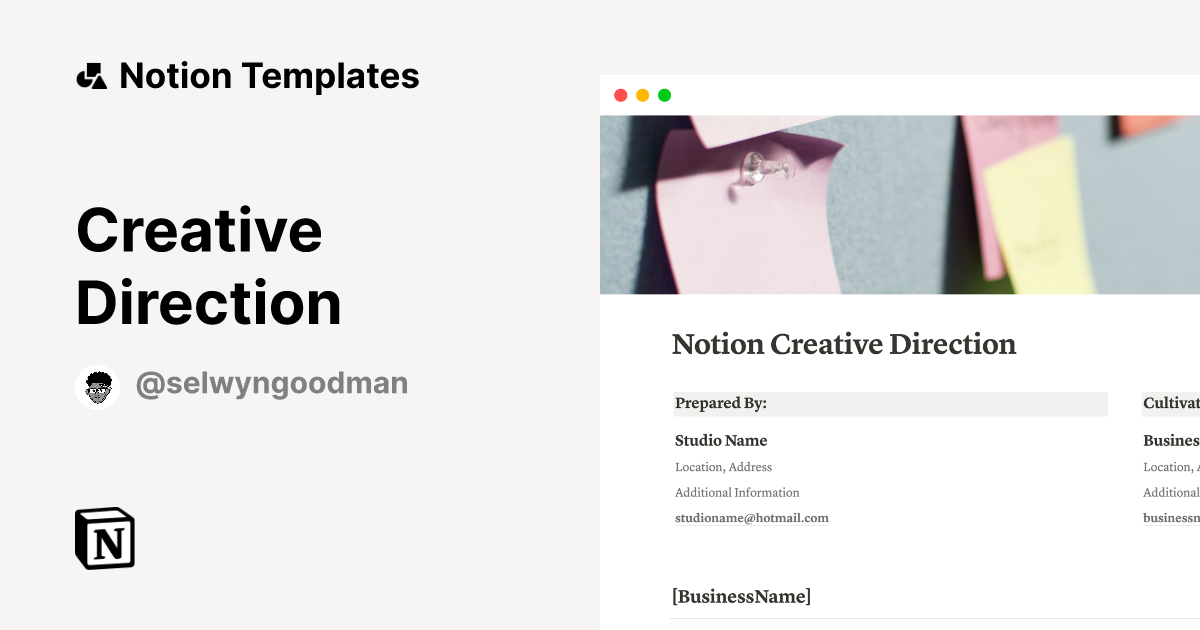 Creative Direction Template | Notion Marketplace