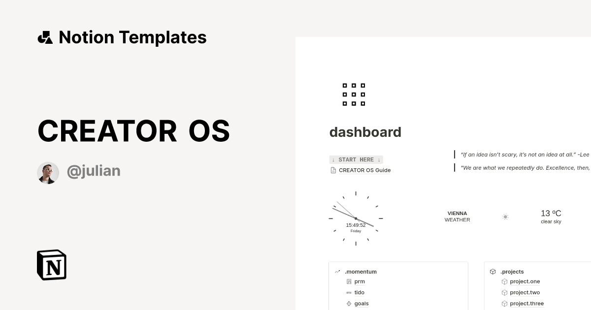 CREATOR OS Template | Notion Marketplace