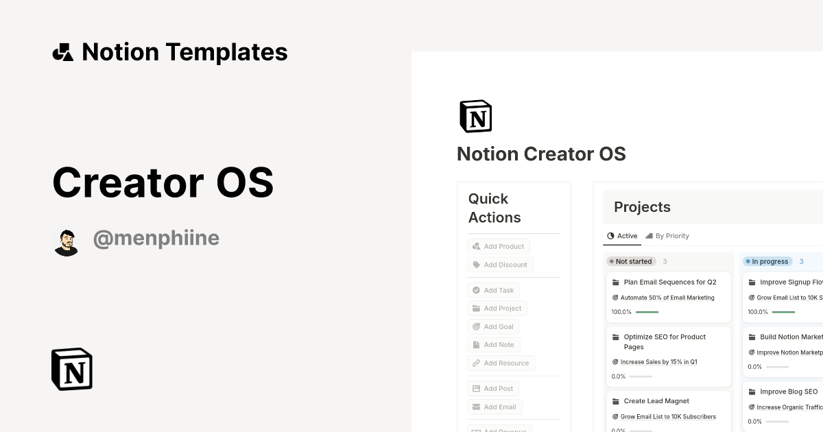 Creator OS Template | Notion Marketplace