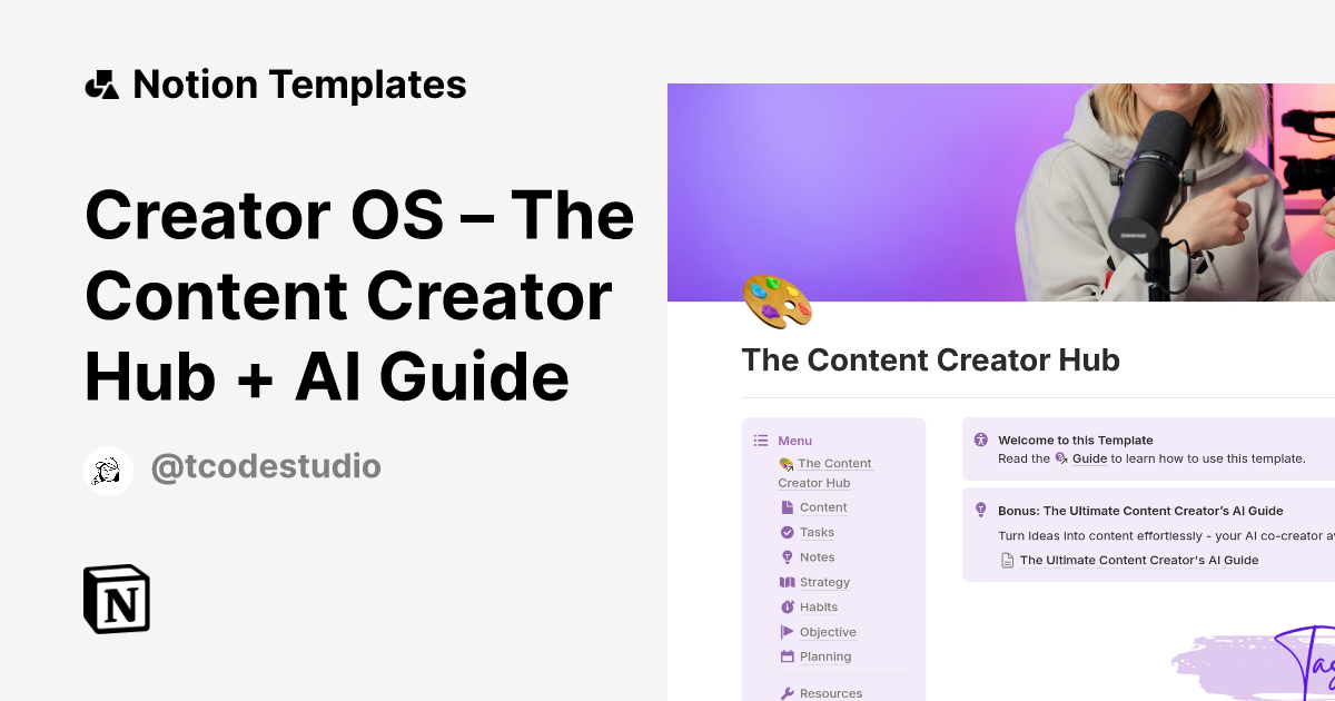 Creator OS – The Content Creator Hub + AI Guide Template by tcodestudio ...