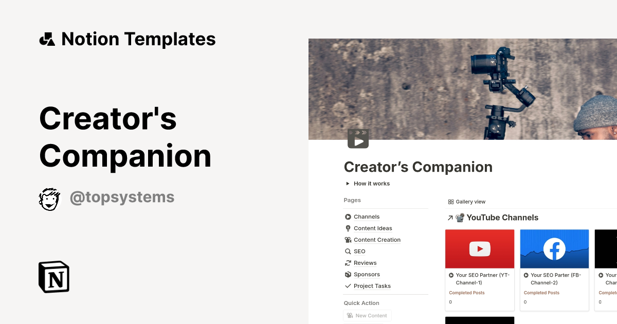 Creator's Companion Template | Notion Marketplace