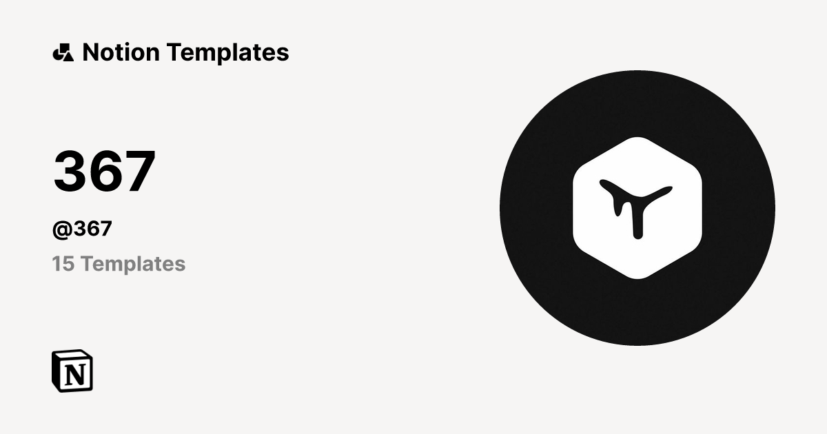 367 | Template Creator | Notion Marketplace