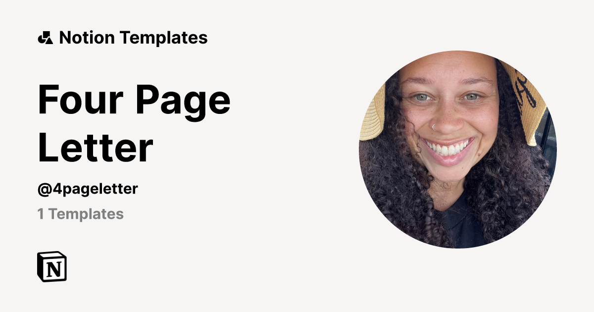 Four Page Letter | Template Creator | Notion Marketplace