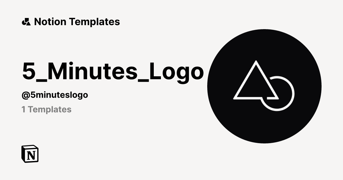 5_Minutes_Logo | Template Creator | Notion Marketplace