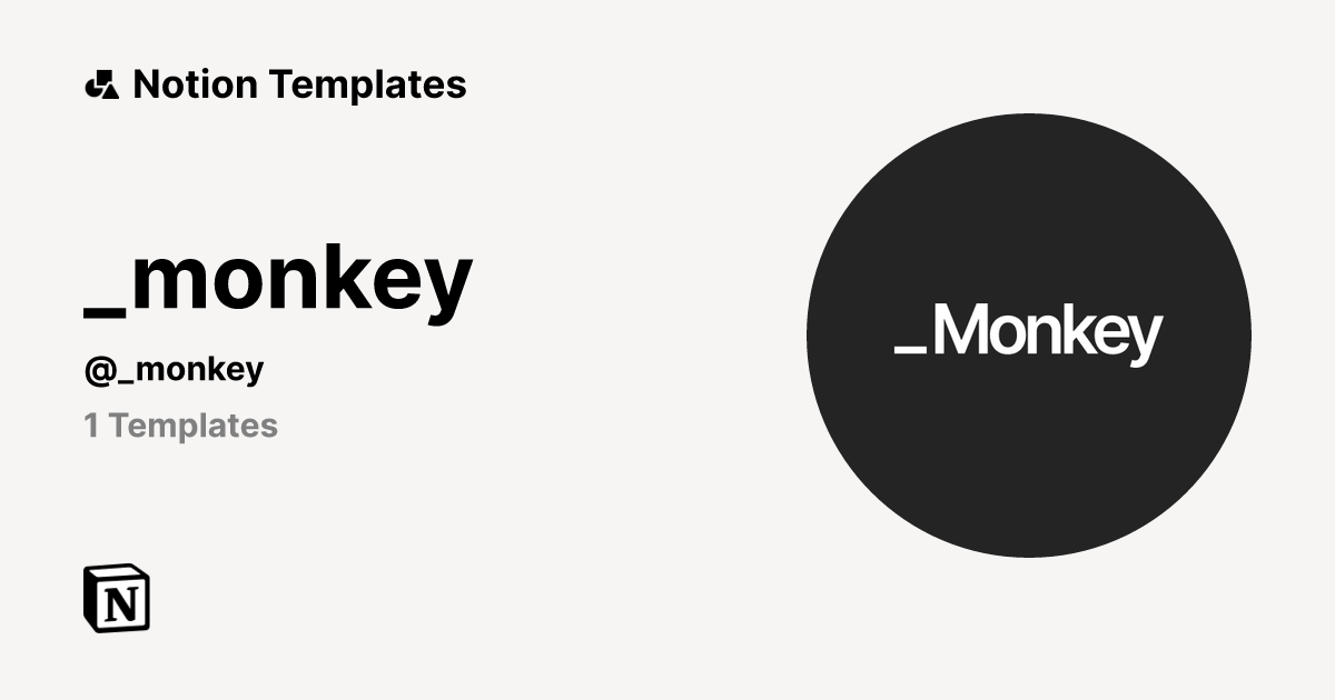 _monkey | Template Creator | Notion Marketplace