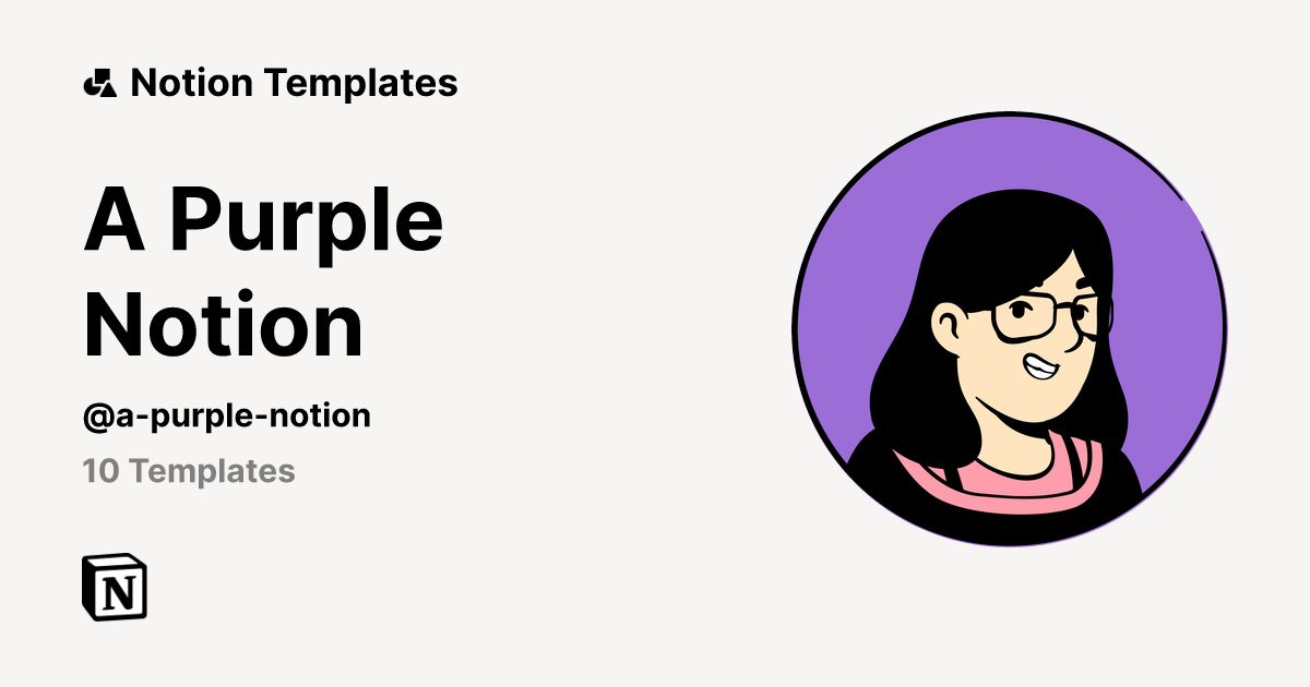 A Purple Notion | Template Creator | Notion Marketplace
