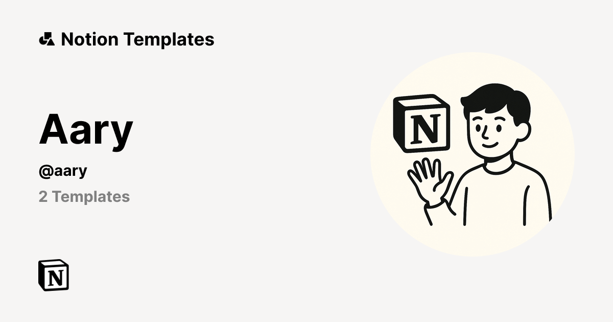 Aary | Template Creator | Notion Marketplace