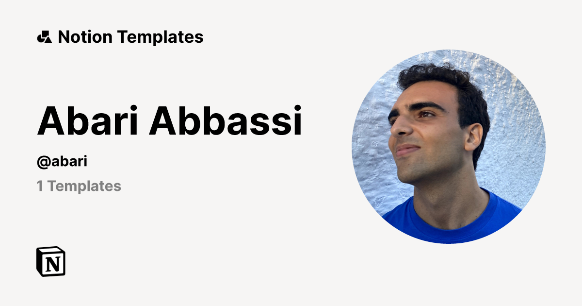Abari Abbassi | Template Creator | Notion Marketplace