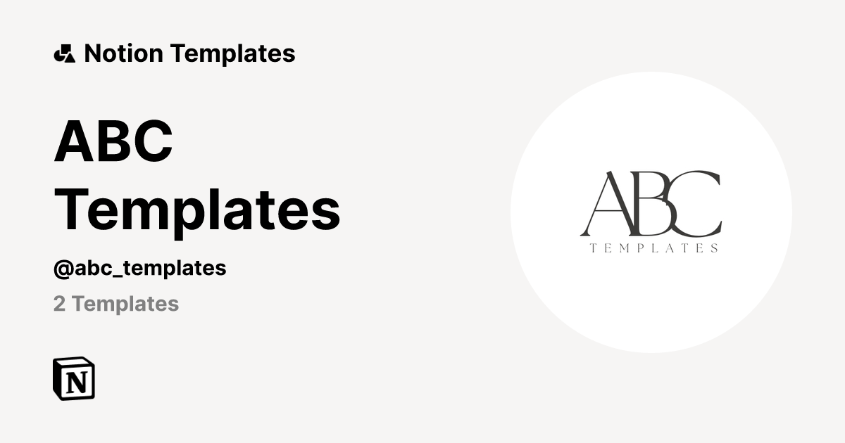 ABC Templates | Template Creator | Notion Marketplace