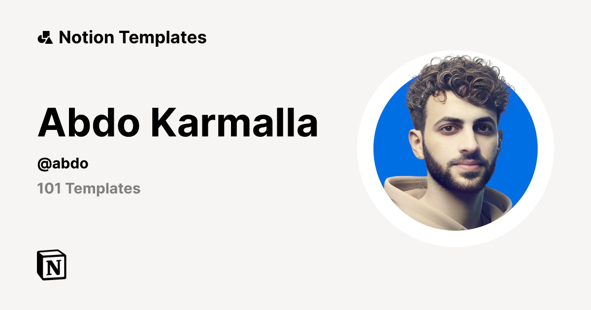 Abdo Karmalla | Template Creator | Notion Marketplace