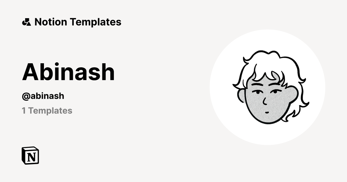 Abinash | Template Creator | Notion Marketplace