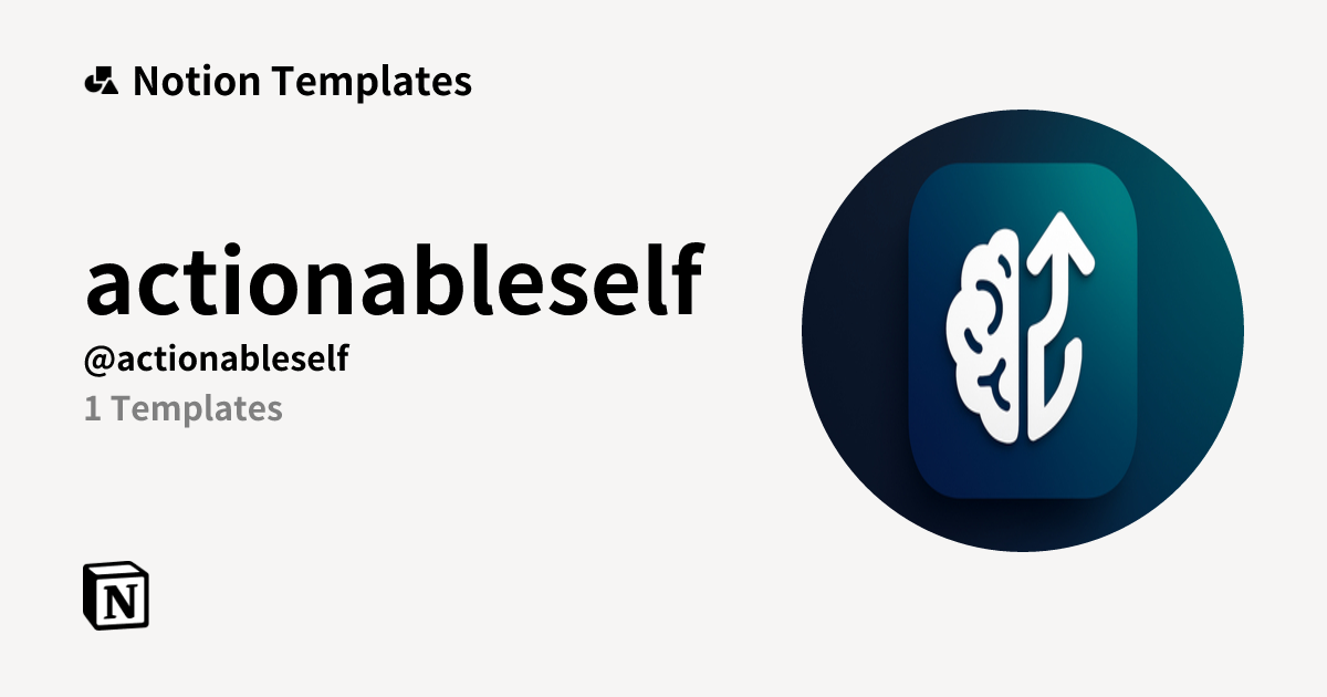 actionableself | Template Creator | Notion Marketplace