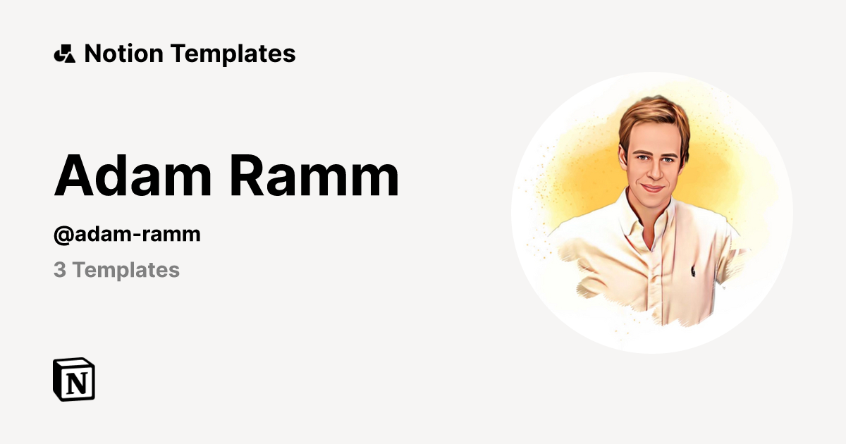 Adam Ramm | Template Creator | Notion Marketplace