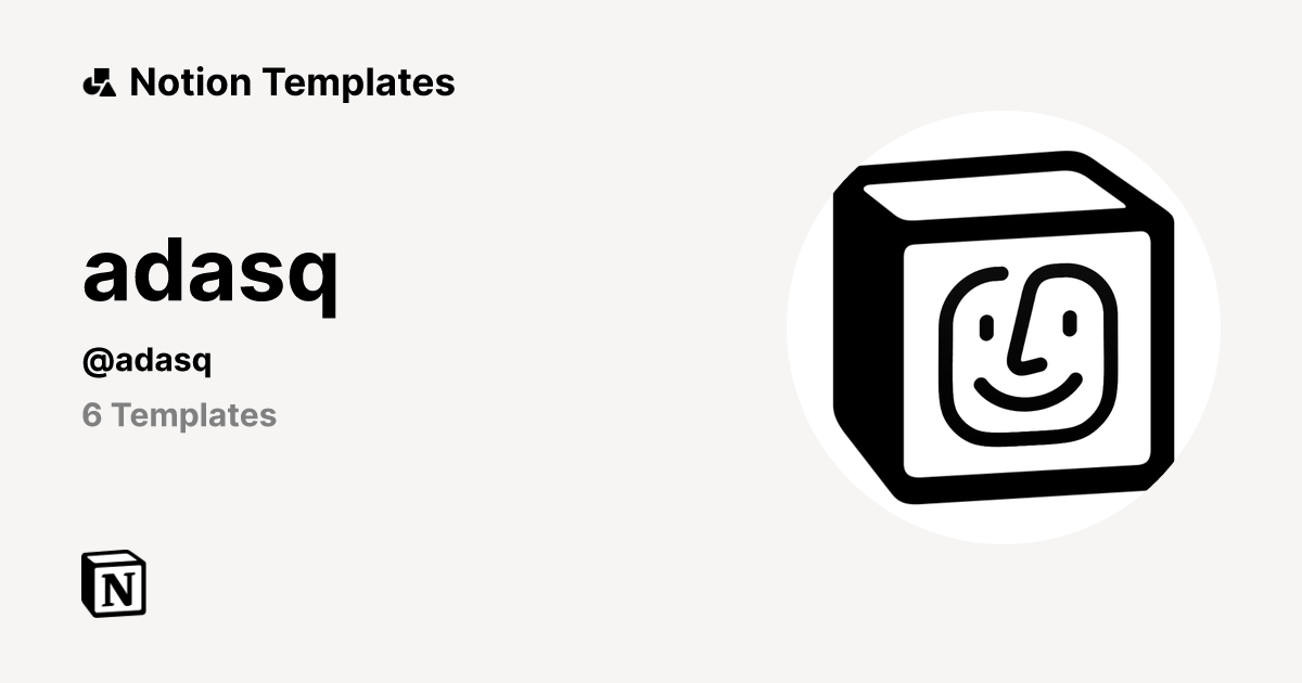 adasq | Template Creator | Notion Marketplace