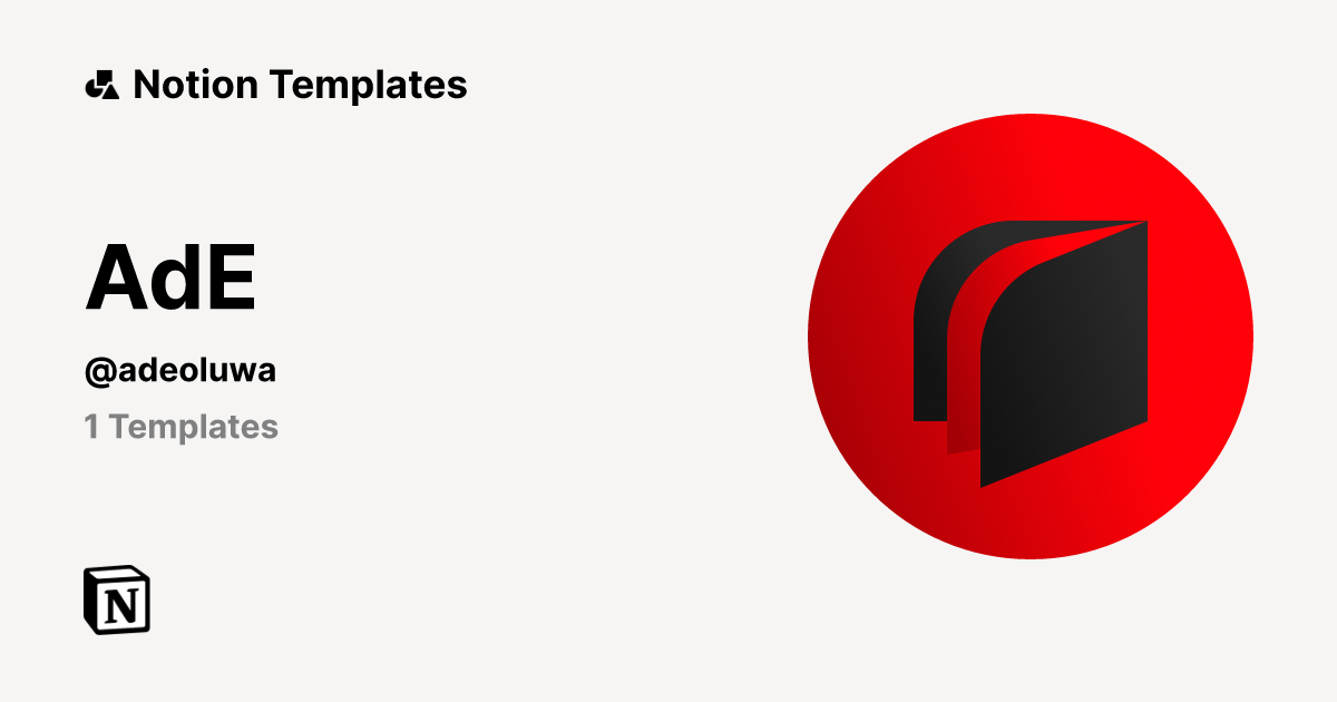 AdE | Template Creator | Notion Marketplace