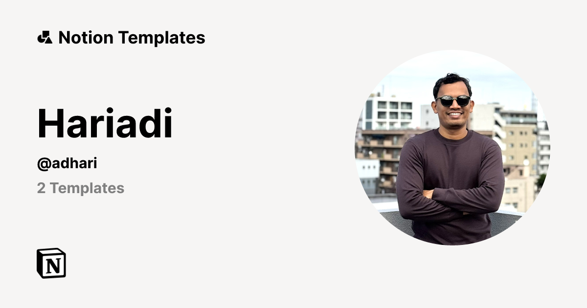 Hariadi | Template Creator | Notion Marketplace