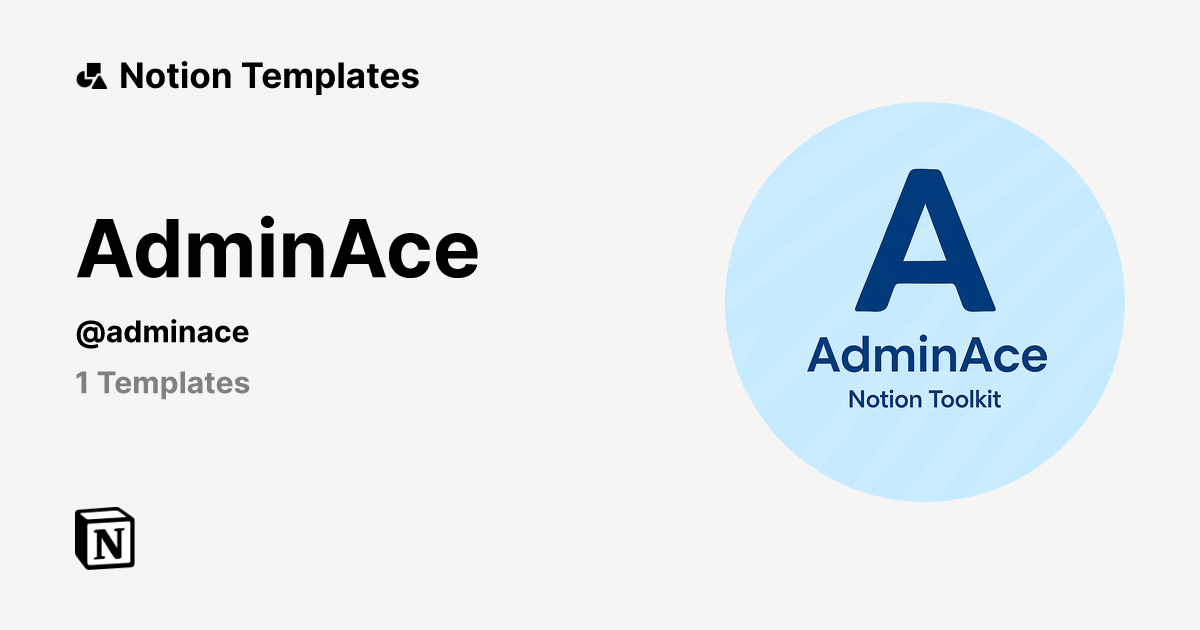 AdminAce | Template Creator | Notion Marketplace