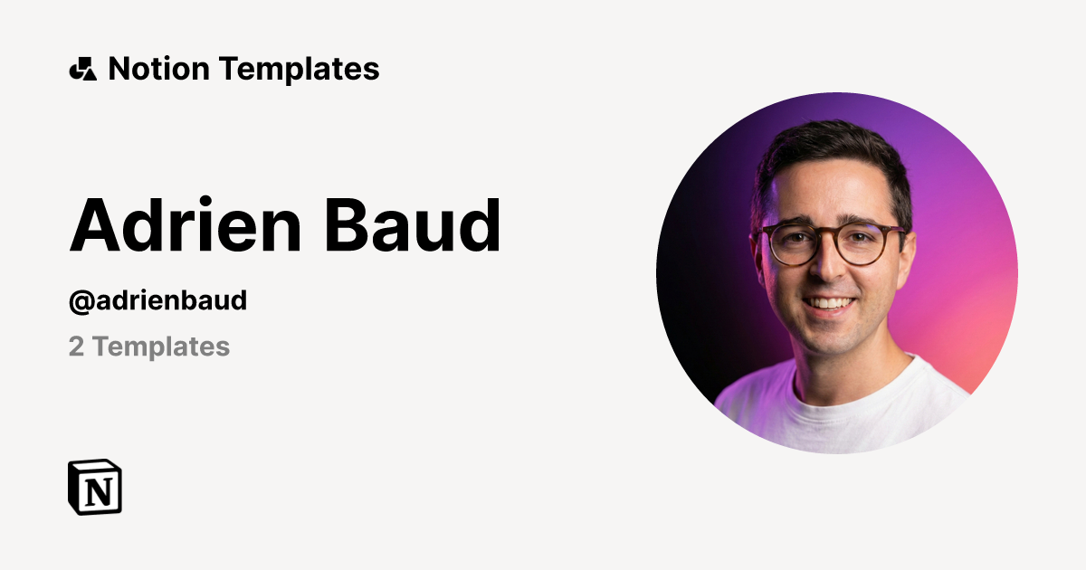 Adrien Baud | Template Creator | Notion Marketplace
