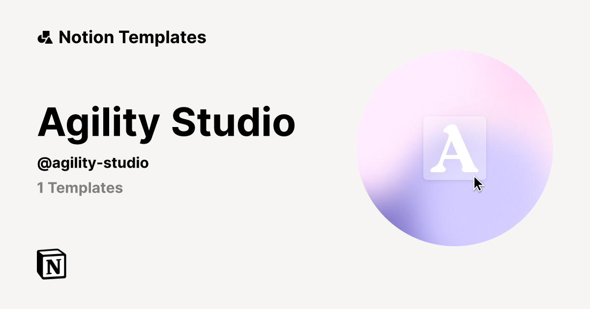 Agility Studio | Template Creator | Notion Marketplace