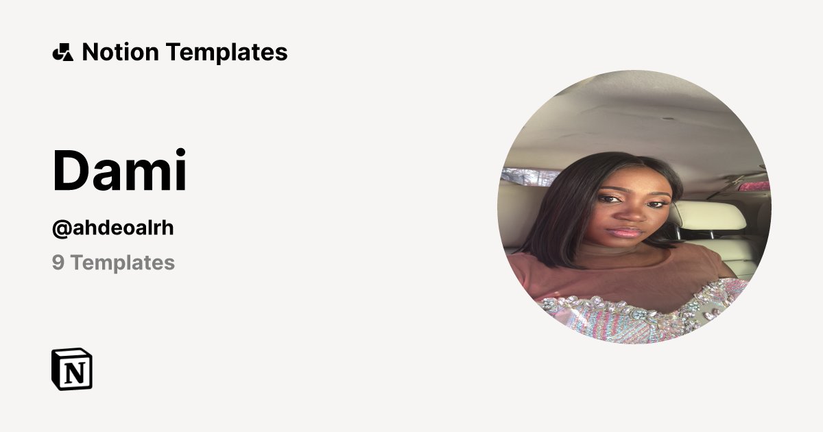 Dami | Template Creator | Notion Marketplace