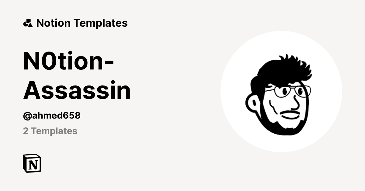 No0tion-Assassin | Template Creator | Notion Marketplace