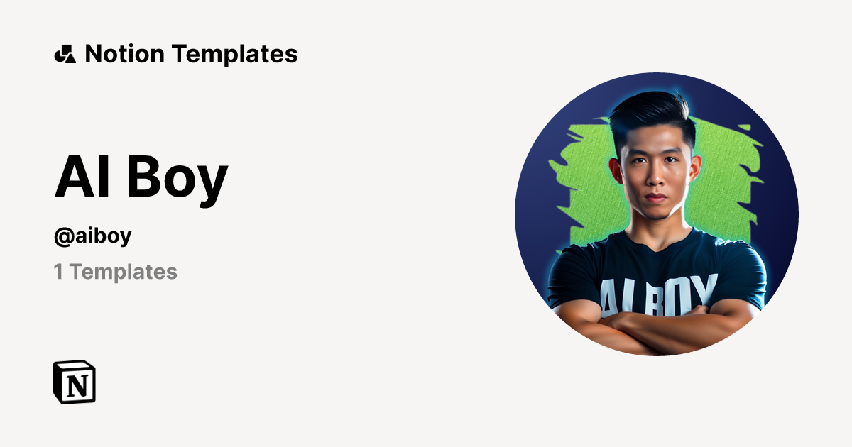 AI Boy | Template Creator | Notion Marketplace