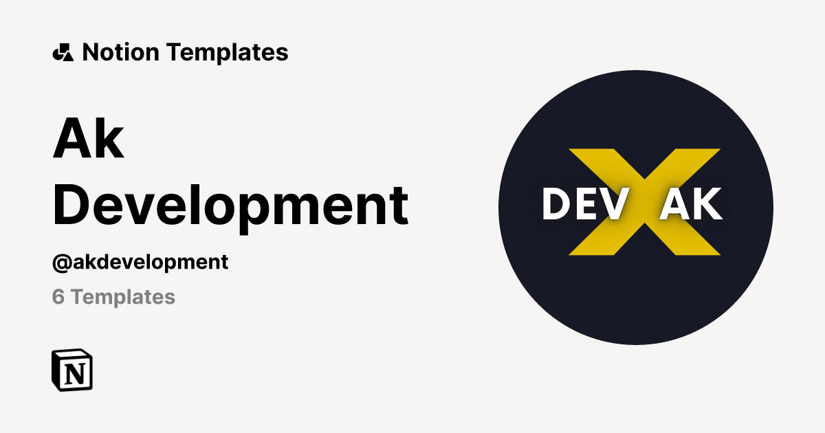 Ak Development | Template Creator | Notion Marketplace