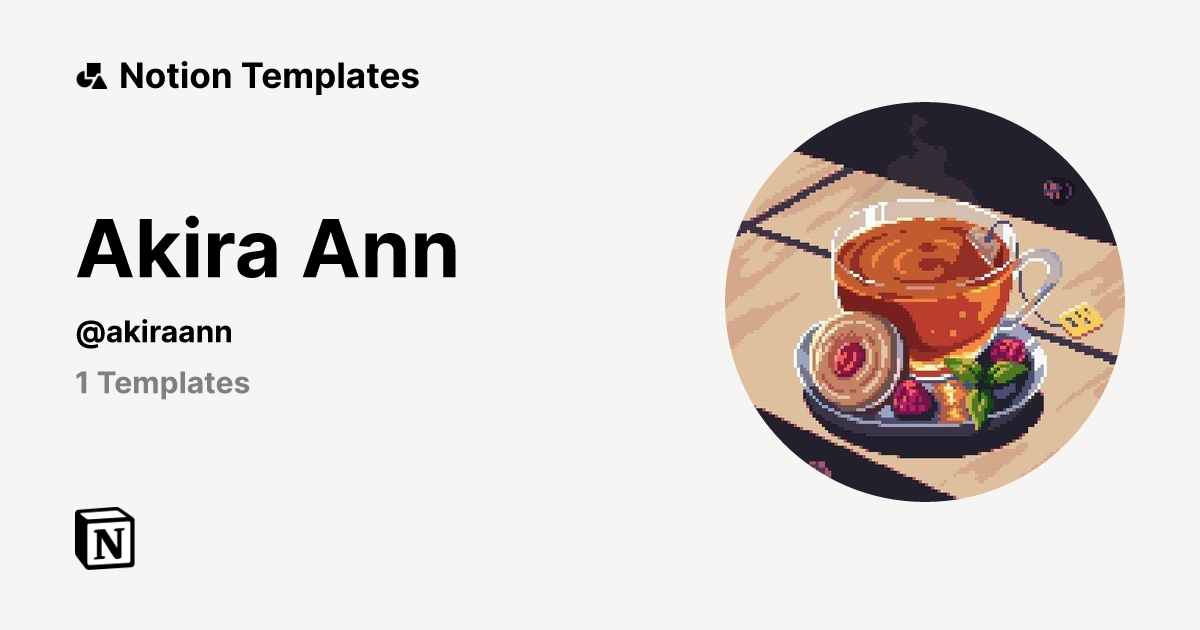 Akira Ann | Template Creator | Notion Marketplace