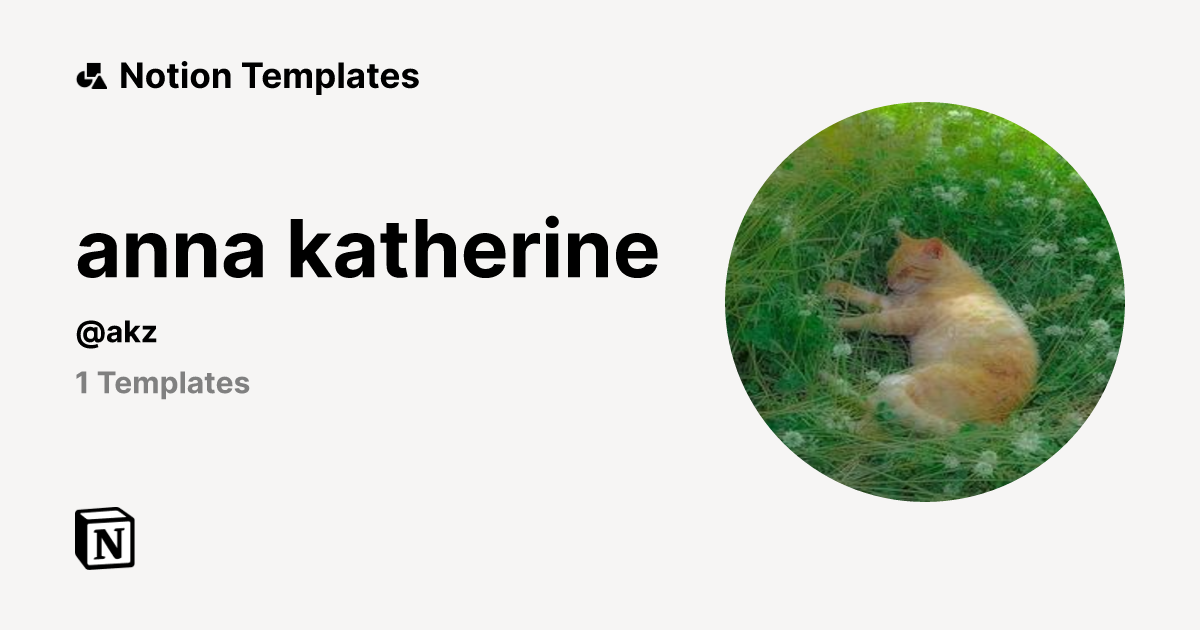 anna katherine | Template Creator | Notion Marketplace