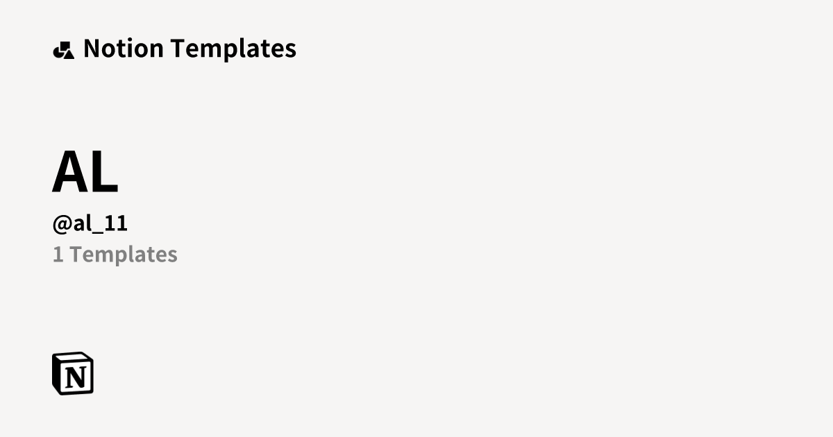AL | Template Creator | Notion Marketplace