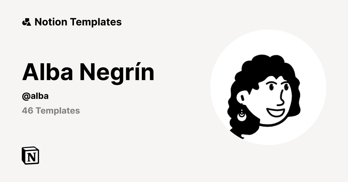 Alba Negrín | Template Creator | Notion Marketplace