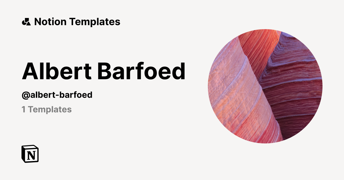 Albert Barfoed | Template Creator | Notion Marketplace
