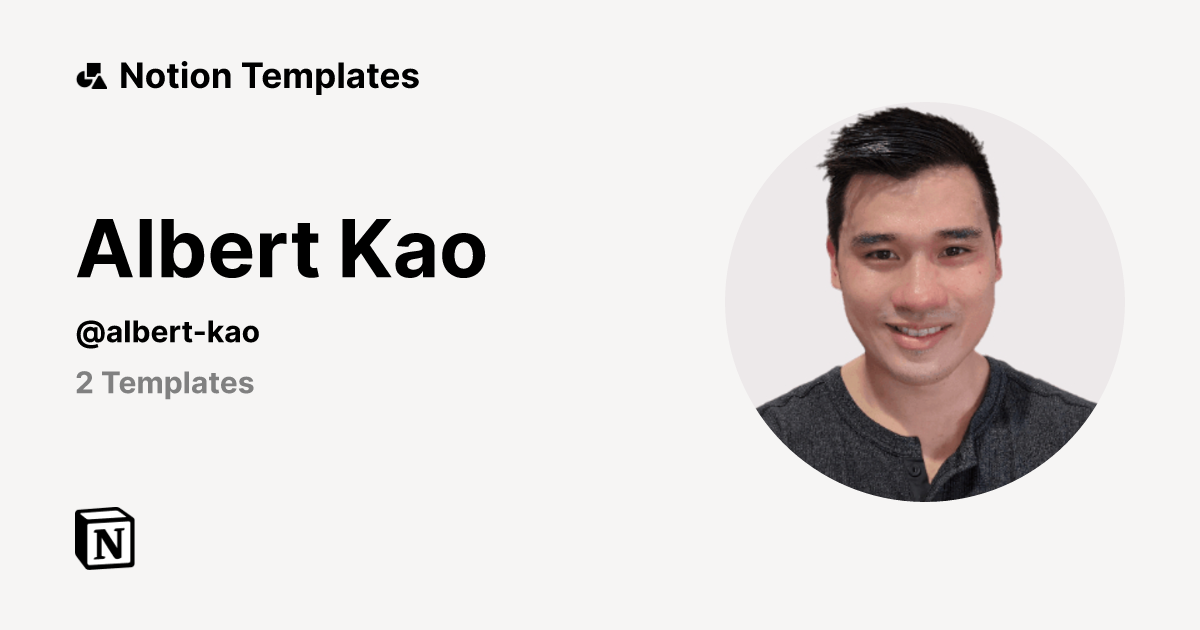 Albert Kao | Template Creator | Notion Marketplace