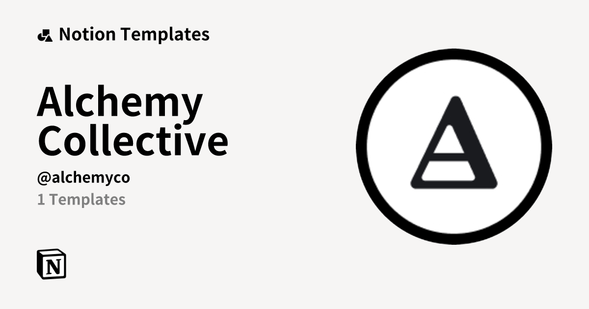 Alchemy Collective | Template Creator | Notion Marketplace