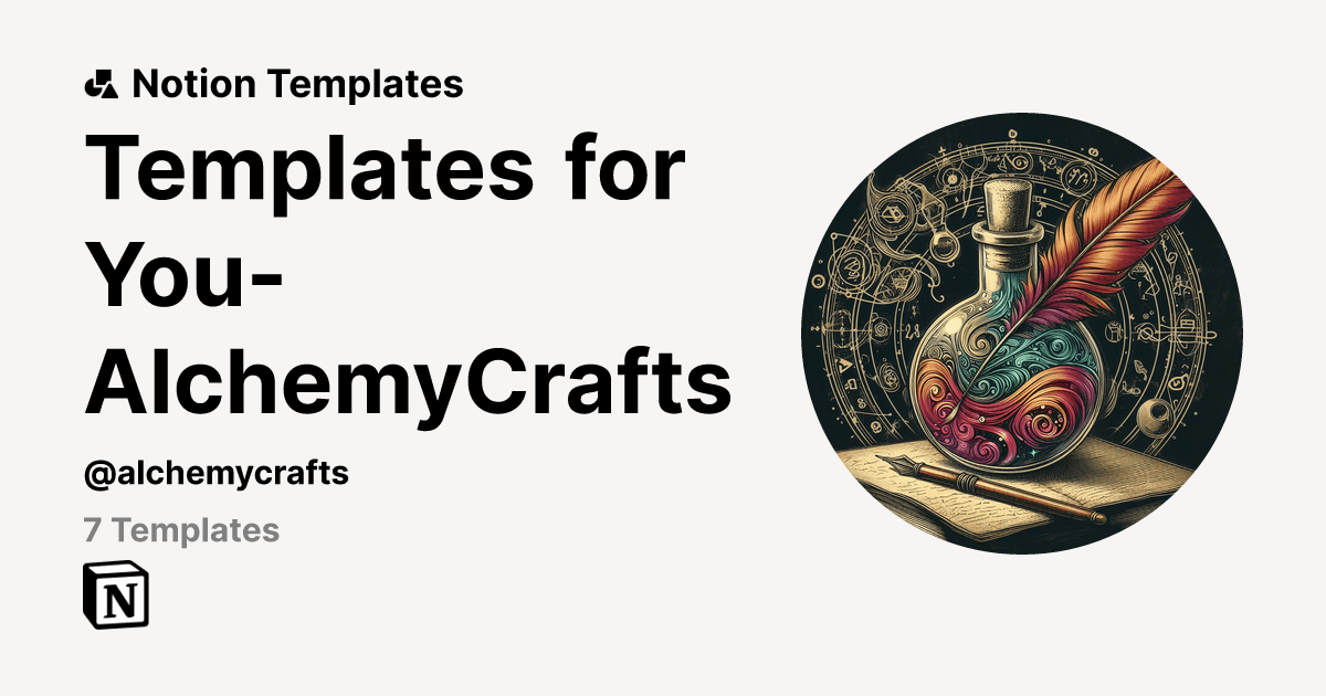 Templates for You-AlchemyCrafts | Template Creator | Notion Marketplace