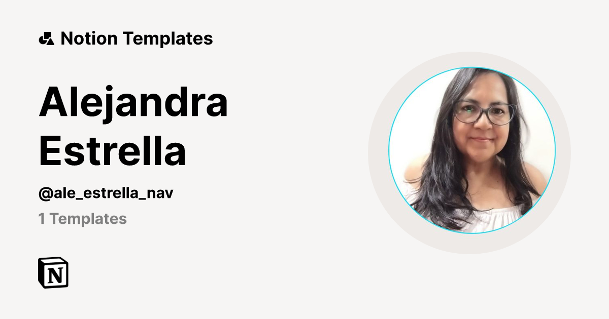 Alejandra Estrella | Template Creator | Notion Marketplace