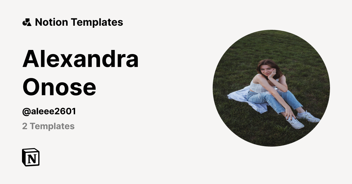 Alexandra Onose | Template Creator | Notion Marketplace