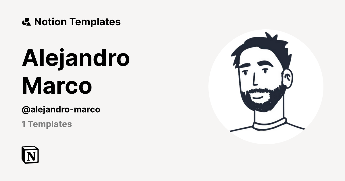 Alejandro Marco | Template Creator | Notion Marketplace