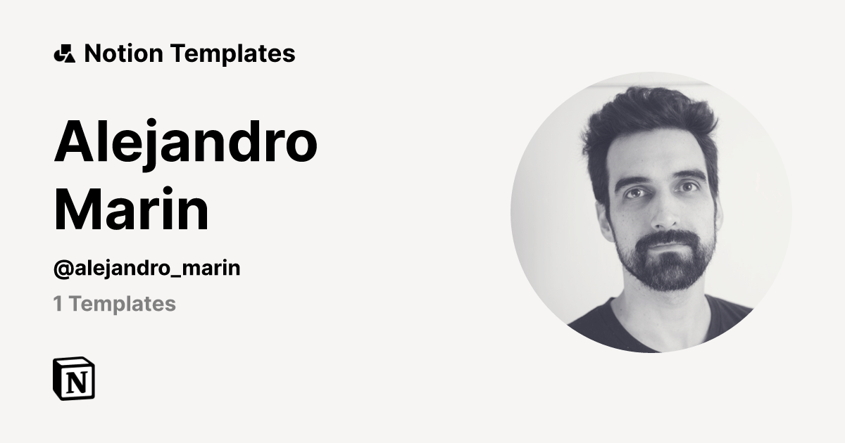 Alejandro Marin | Template Creator | Notion Marketplace