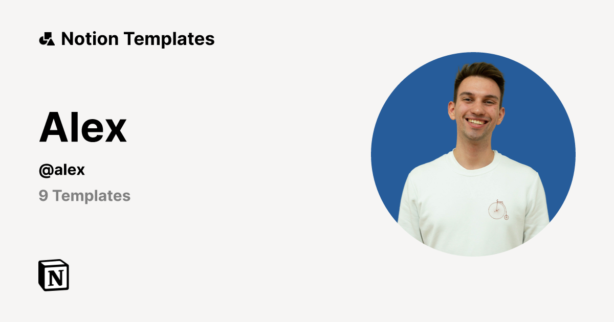 Alex | Template Creator | Notion Marketplace