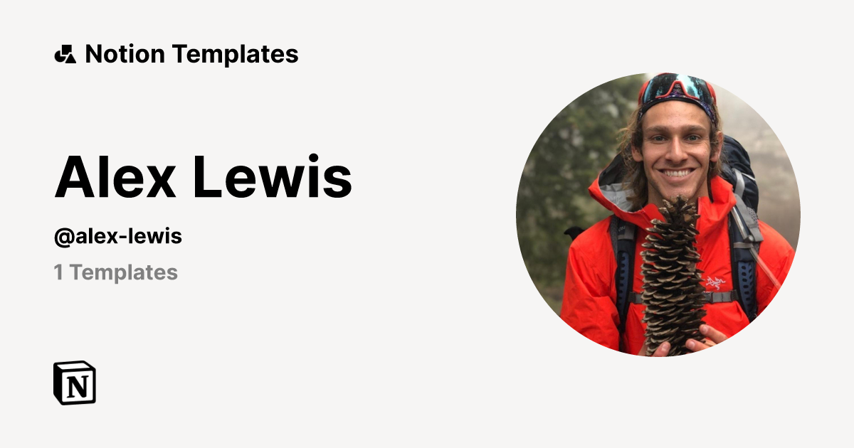 Alex Lewis | Template Creator | Notion Marketplace Alex Lewis | Template Creator | Notion Marketplace