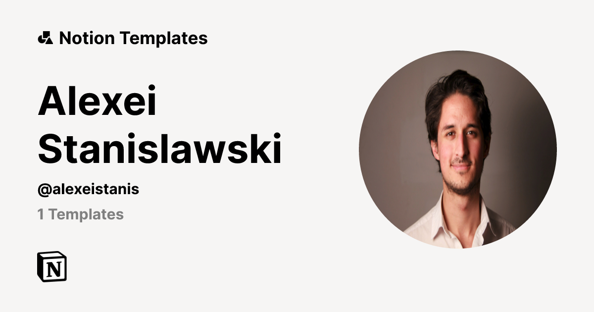 Alexei Stanislawski | Template Creator | Notion Marketplace