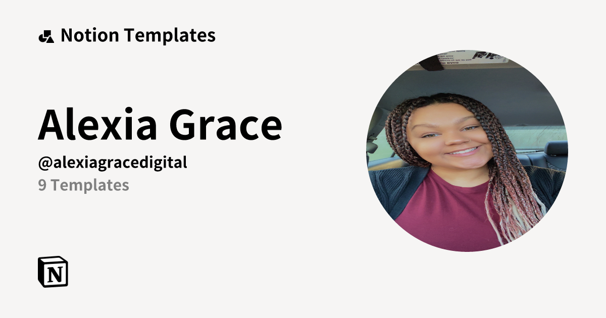 Alexia Grace | Template Creator | Notion Marketplace