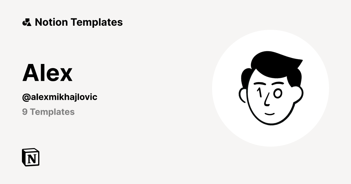 Alex | Template Creator | Notion Marketplace