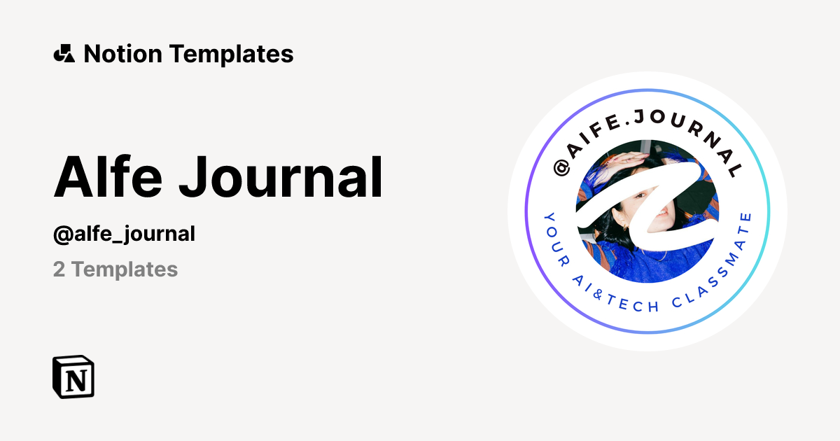 Alfe Journal | Template Creator | Notion Marketplace