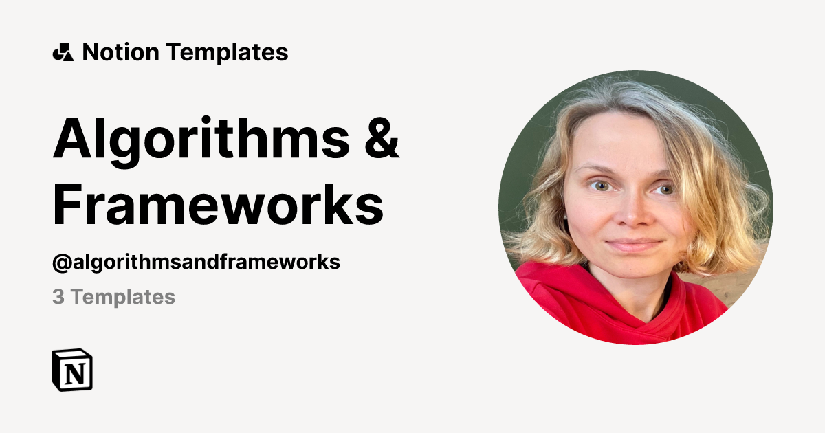 Algorithms & Frameworks | Template Creator | Notion Marketplace