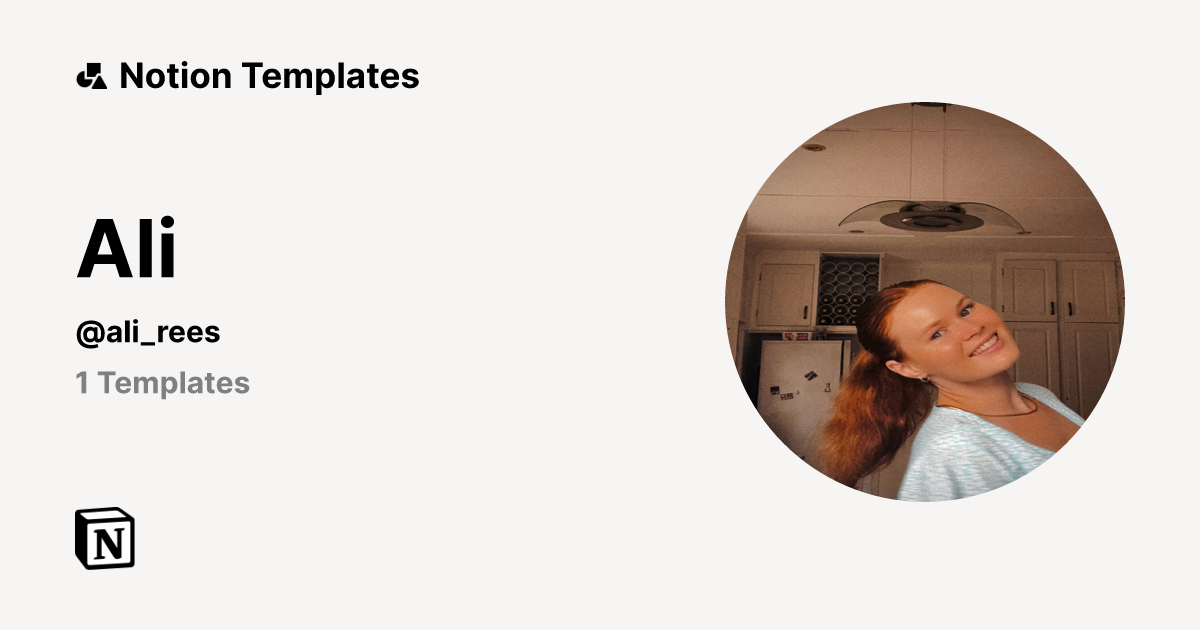 Ali | Template Creator | Notion Marketplace