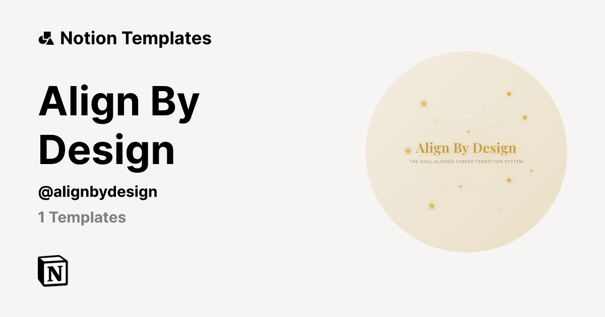 Align By Design | Template Creator | Notion Marketplace